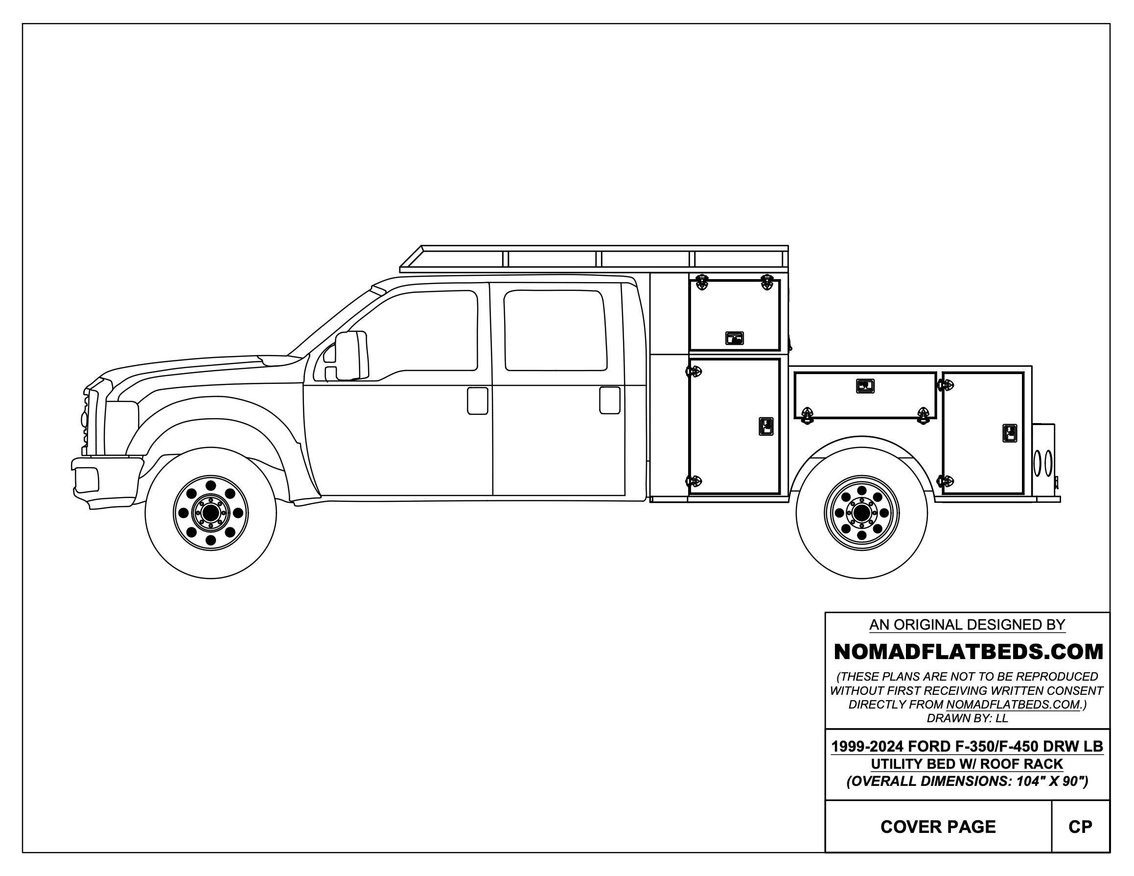 1999-2024 Ford F-350/F-450 Utility Bed W/ Roof Rack – nomadflatbeds
