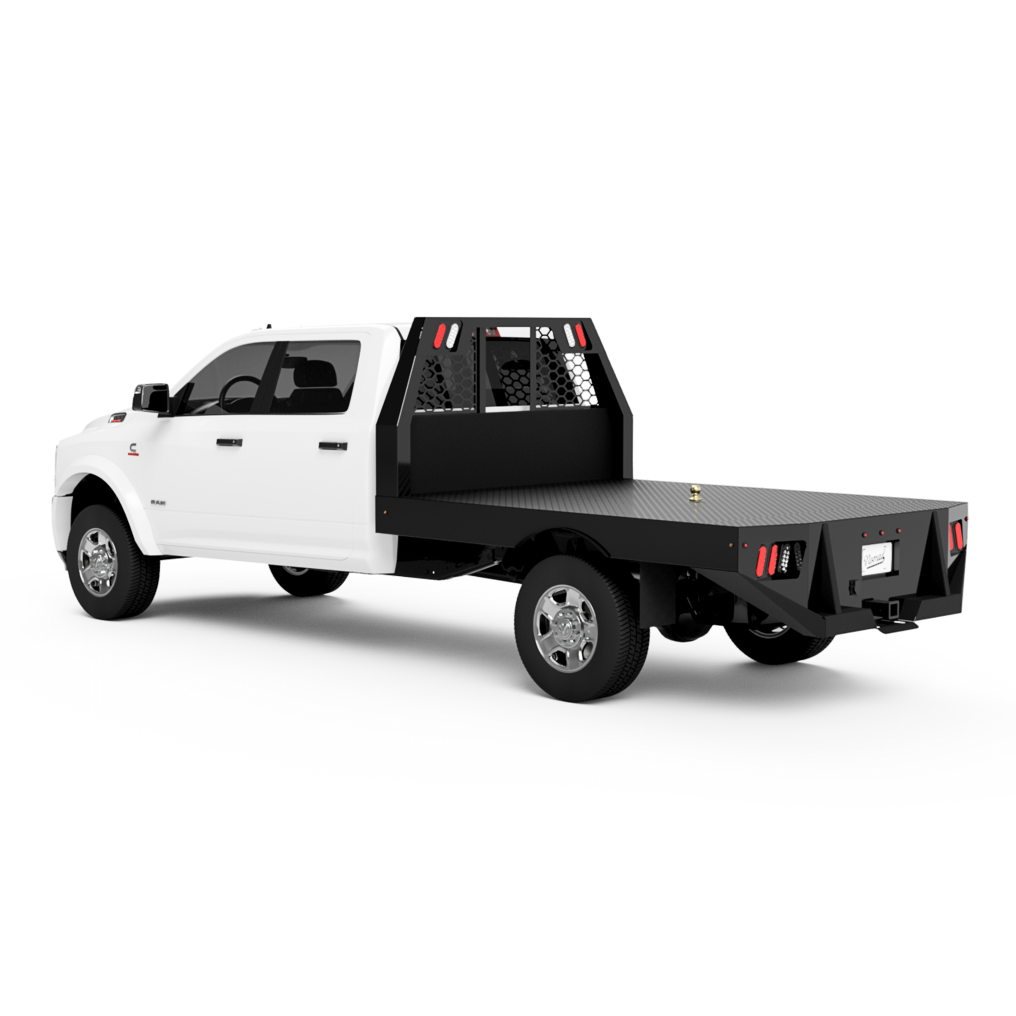 UNIVERSAL 60"CA Chassis-Cab 3500 Flatbed W/ Half-Skirts – nomadflatbeds