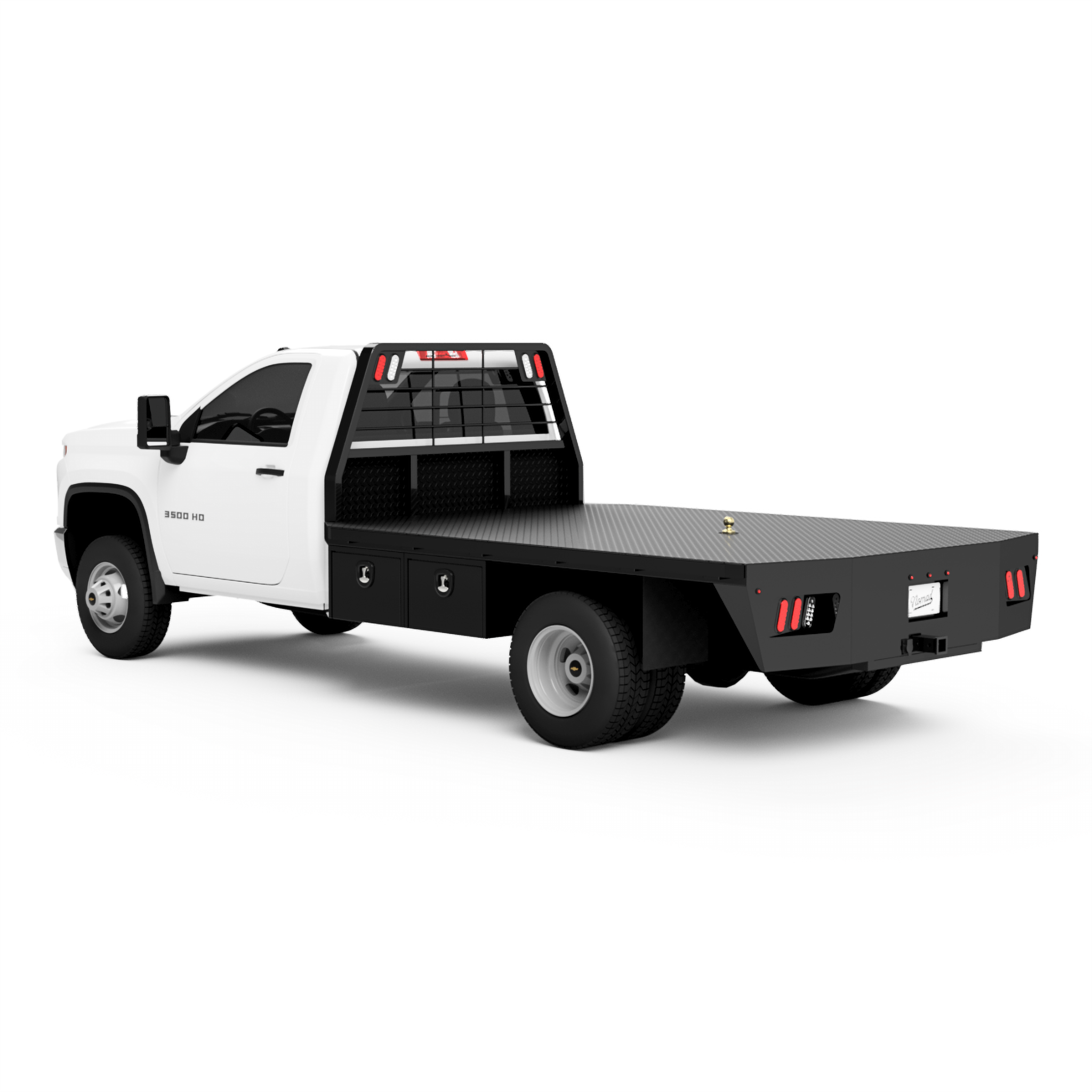 UNIVERSAL 84"CA Chassis-Cab 3500/5500 Flatbed W/ 4 Under-Body Boxes ...